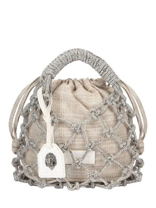 Kurt Geiger Crystal Macramé Bag - Open Grey