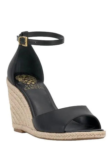Vince Camuto Felyn Espadrille Wedge Sandal - Black/ Black