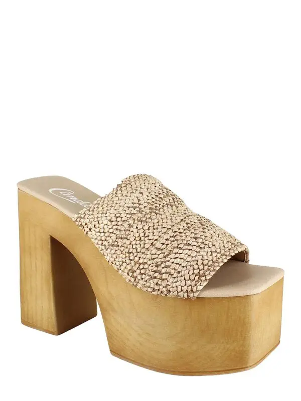 CANDIE'S Klara Platform Slide Sandal - Natural