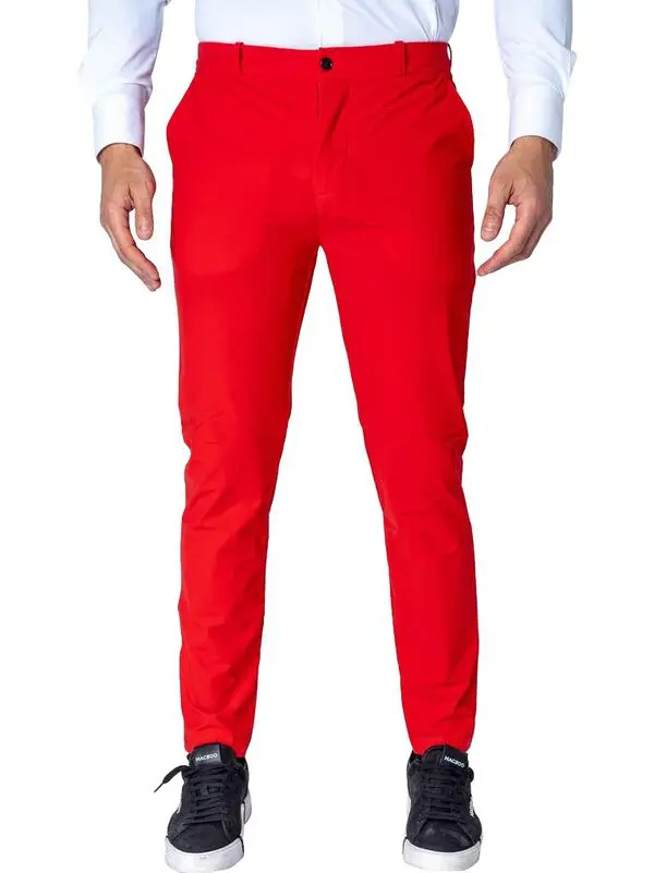 MACEOO Slim Fit Trousers - Red