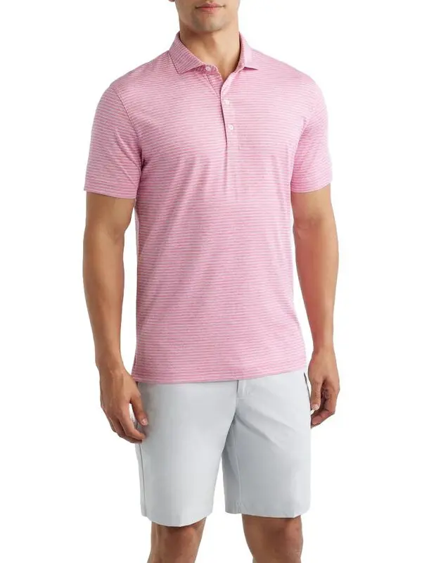 Johnnie-o Michael Stripe Performance Golf Polo - Punch