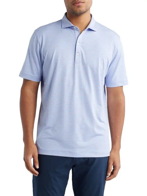 Johnnie-o Michael Stripe Performance Golf Polo - Seychelles