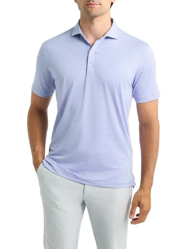Johnnie-o Michael Stripe Performance Golf Polo - Viola