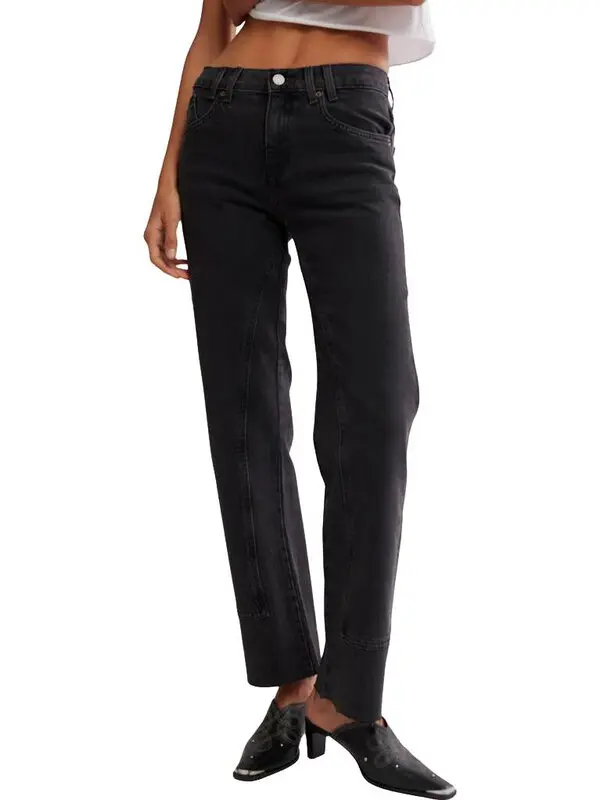 Free People We The Free Risk Taker Raw Hem Straight Leg Jeans - Main Squeeze