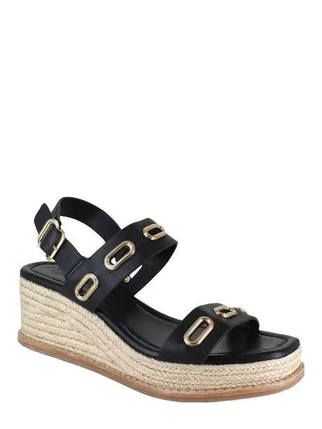 Splendid Dani Slingback Espadrille Platform Wedge Sandals - Black