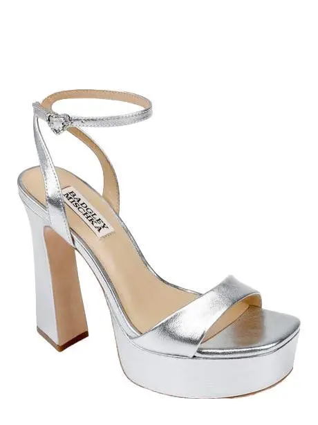 Badgley Mischka Caia Platform Sandal - Silverleat