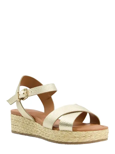 Dune London Linnie Platform Wedge Sandal - Gold