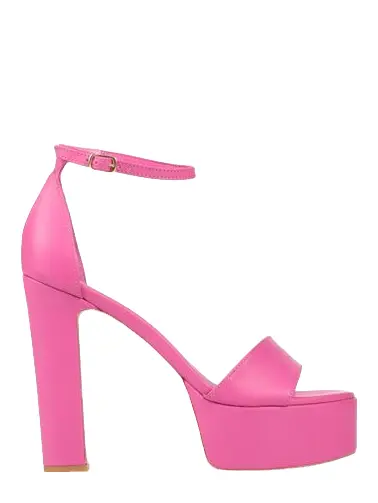 LE CINQUE FOGLIE Leather Ankle Strap Sandals - Pink