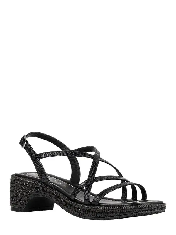 DONALD PLINER Strappy Slingback Sandals - Black