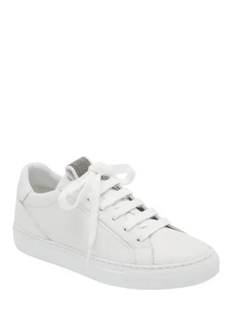 Brunello Cucinelli Monili Leather Sneakers - White