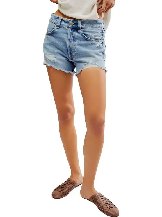 Free People Now Or Never Denim Shorts - Moon Child