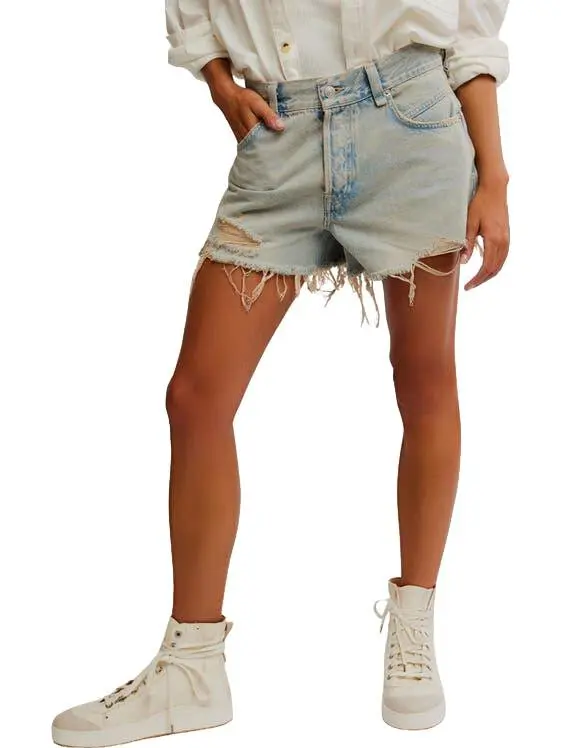 Free People Now Or Never Denim Shorts - Well Worn