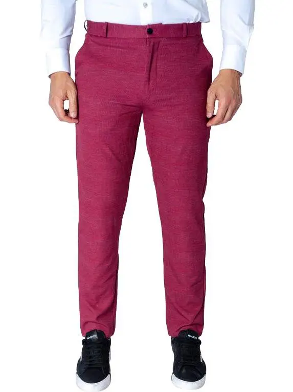 MACEOO Slim Fit Stretch Trousers - Red