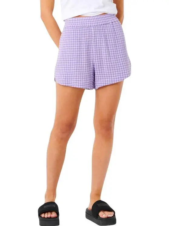 Rip Curl Premium Surf Check Cotton Shorts - Purple