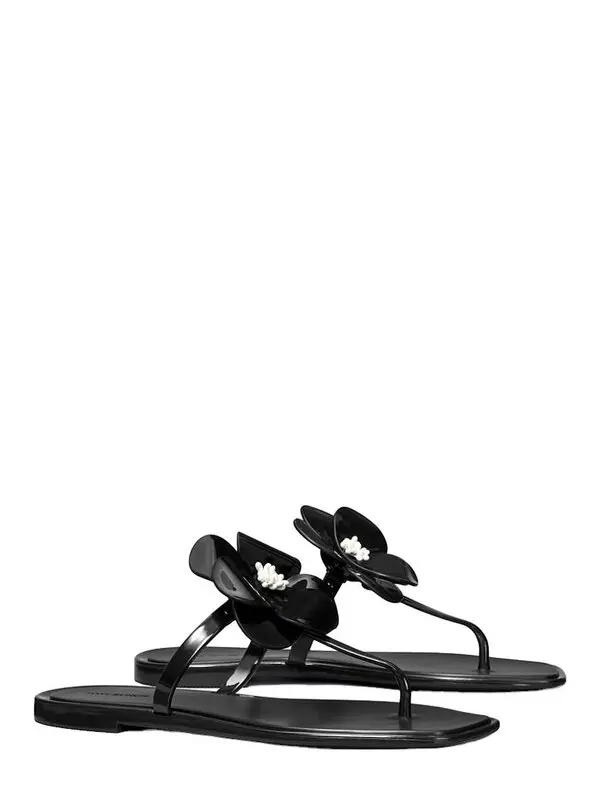 Tory Burch Flower Jelly Sandal - Perfect Black
