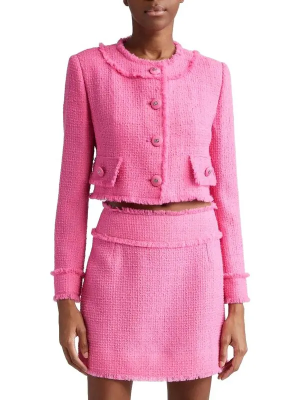 Dolce & Gabbana Crop Raschel Tweed Jacket - Rosa