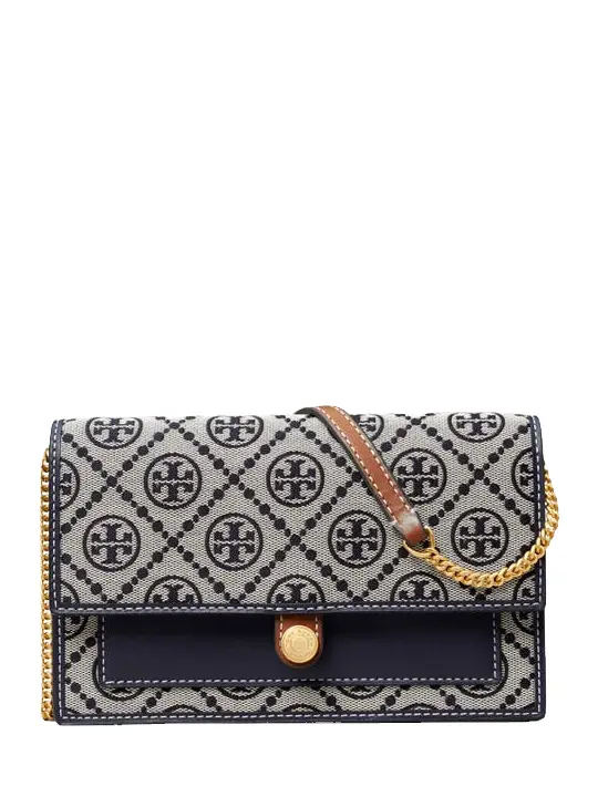 Tory Burch T Monogram Wallet On A Chain - Tory Navy