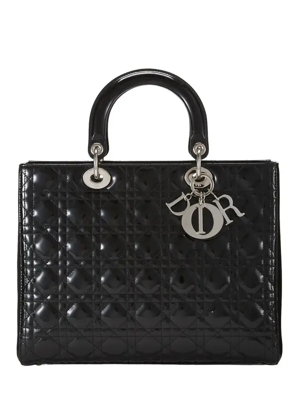 Dior Cannage Patent Leather Lady - Black