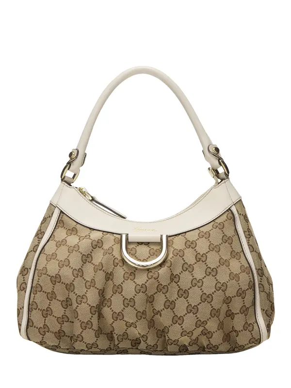 Gucci Original Gg Canvas D-ring Abbey Shoulder Bag - White