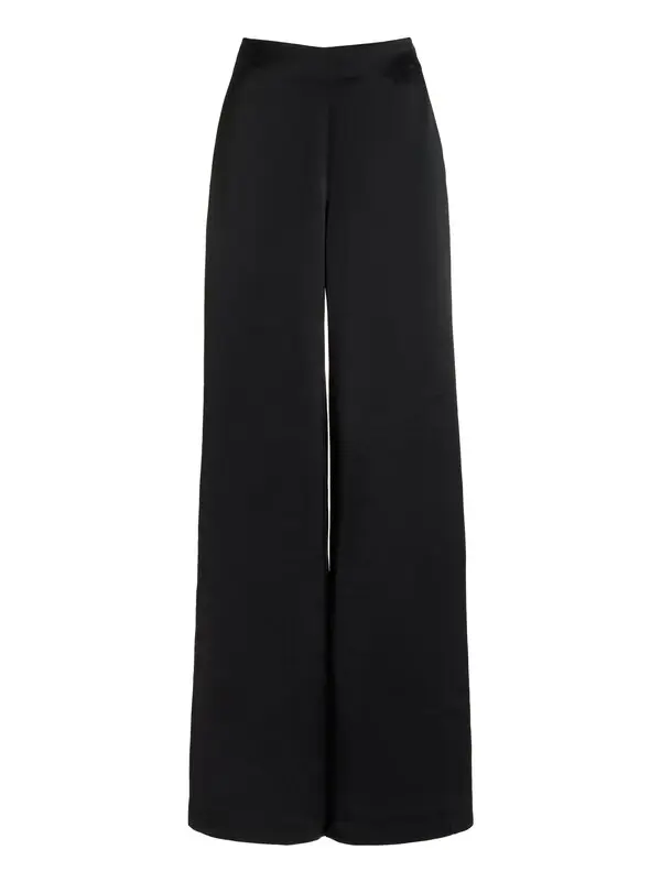 SEV Wide-leg Satin Evening Pants - Black