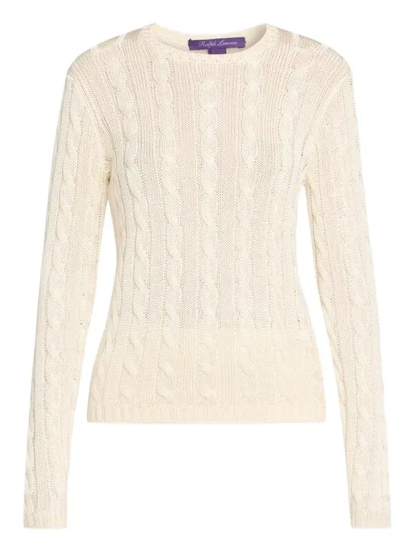 Ralph Lauren Cable-knit Silk Sweater - Cream