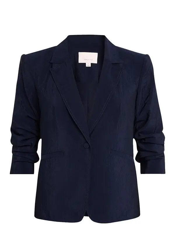 Cinq À Sept Tumbled Woven Khloe Blazer - Navy