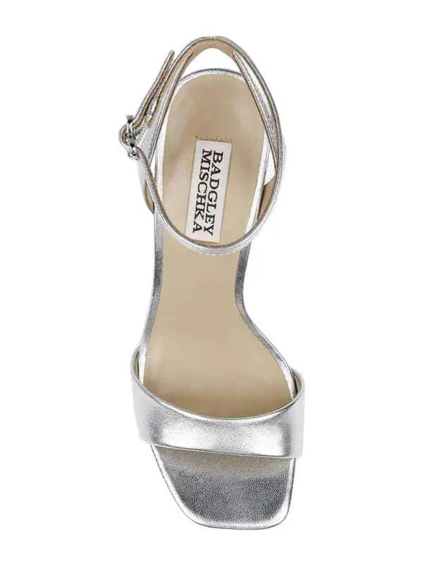 Badgley Mischka Caia Crystal Heart Platform Sandals - Silver