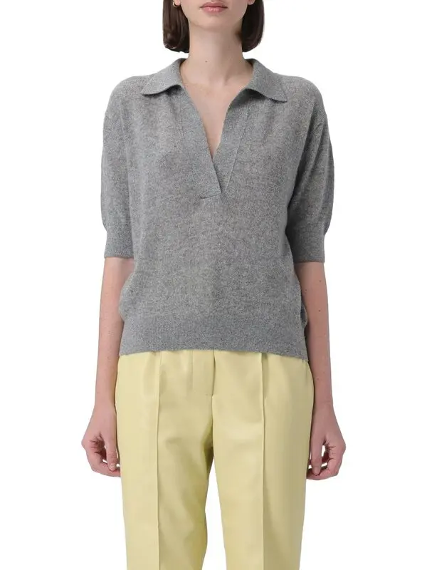 Khaite Knit Polo Sweater - Grey