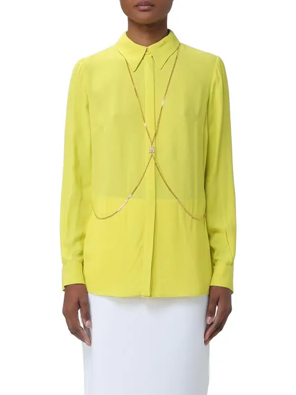 Elisabetta Franchi Shirt With Gold-tone Buckle Detail - Yellow