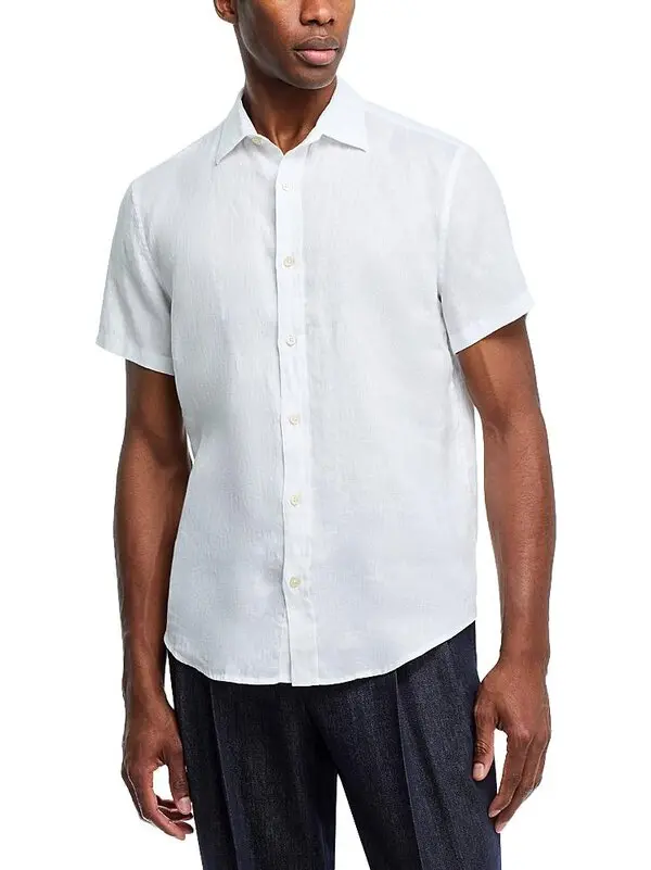 Bloomingdale'S Short Sleeve Linen Shirt In Exclusive - White