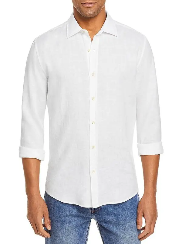 Bloomingdale'S Standard Fit Linen Shirt Exclusive - White