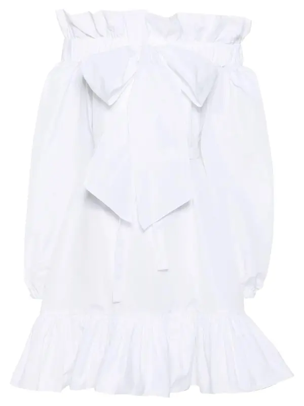 Patou Volume Ruffled Minidress - White