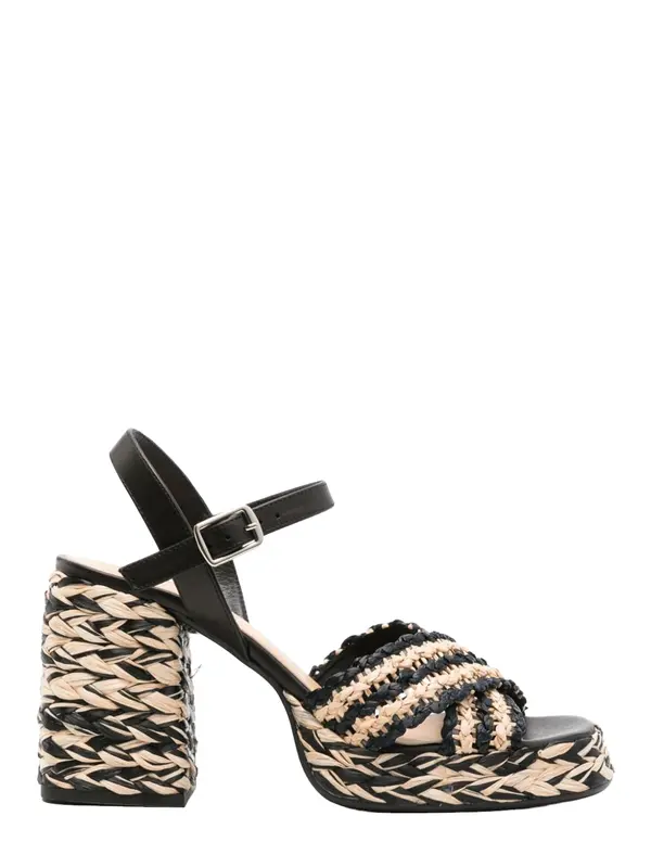 CastaÑer Vicen 95mm Raffia Sandals - Black