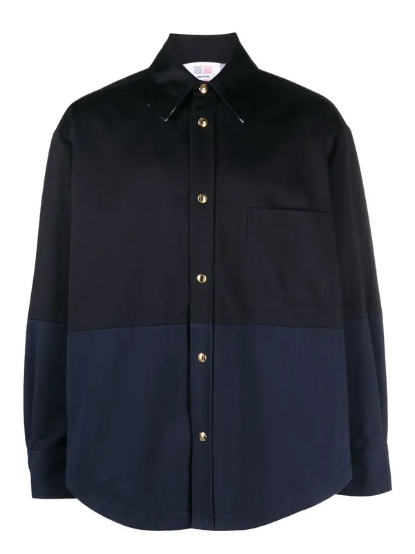 Thom Browne Two-tone Cotton Gabardine Jacket - Blue
