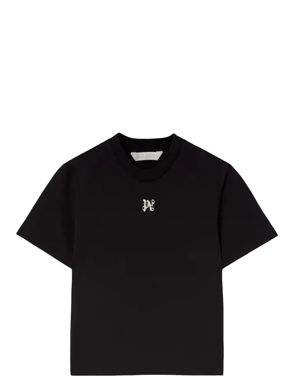 Palm Angels Monogram Cotton T-shirt - Black