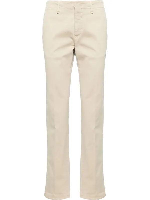 Incotex Mid-rise Stretch-cotton Straight-leg Trousers - Neutrals