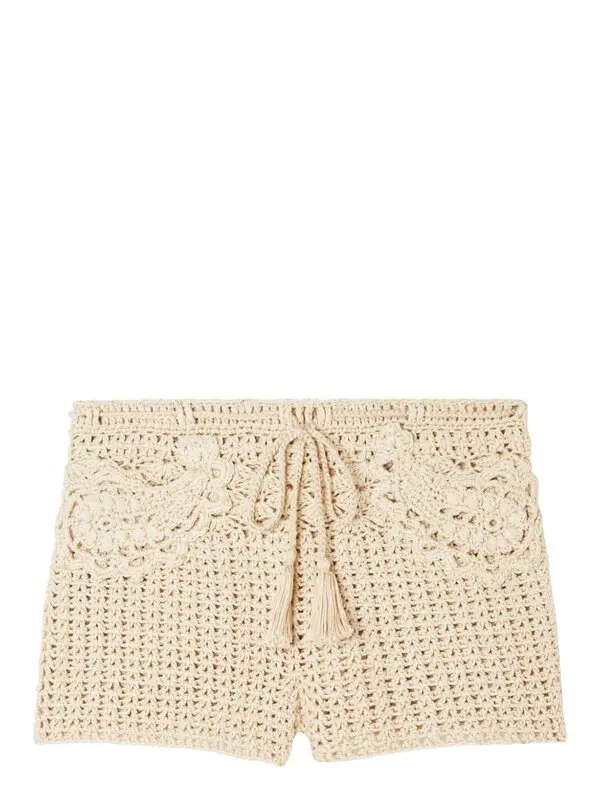 Alanui Conch Shell Cotton Shorts - Neutrals
