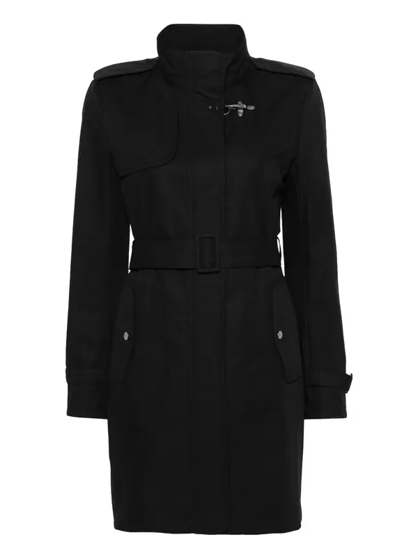 FAY Virginia Cotton Trench Coat - Black