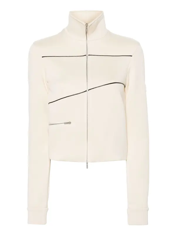 FERRAGAMO Logo-patch Track Bomber Jacket - Neutrals