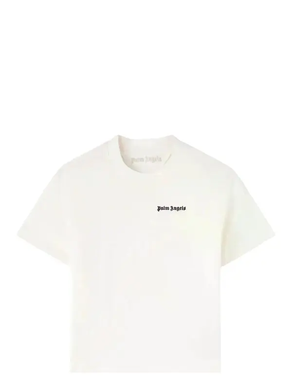 Palm Angels Logo-embroidered T-shirt - Neutrals