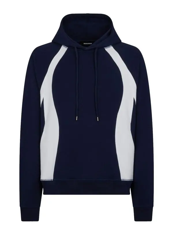 Dsquared2 Panelled Logo-print Hoodie - Blue