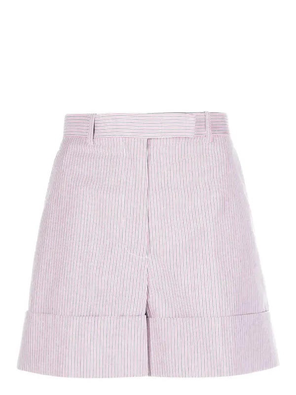 Thom Browne Striped High-waist Shorts - Red