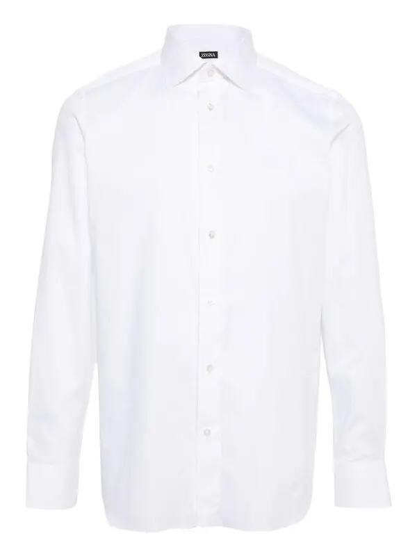 Zegna Spread-collar Poplin Shirt - White