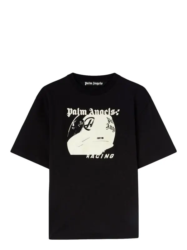Palm Angels Helmet Cotton T-shirt - Black