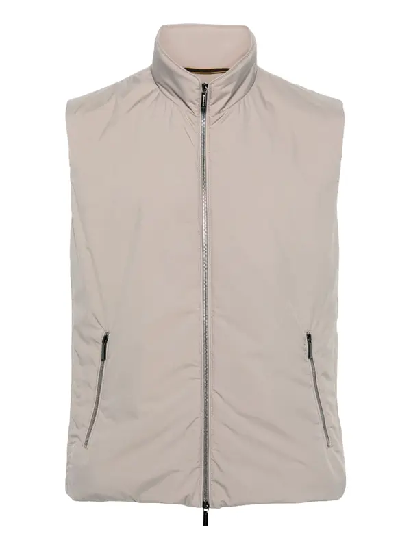 MOORER Padded Zip-up Gillet - Neutrals