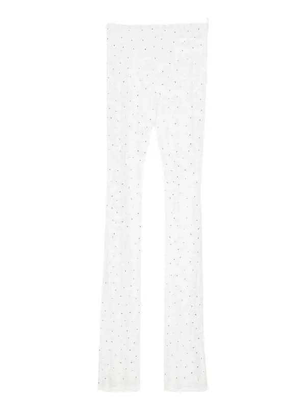 Alessandra Rich Floral-lace Semi-sheer Leggings - White
