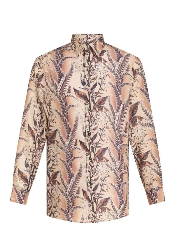 Etro Floral-print Cotton Shirt - Neutrals