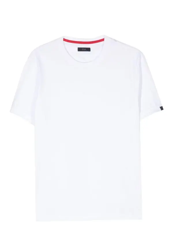 FAY Logo-patch Cotton T-shirt - White