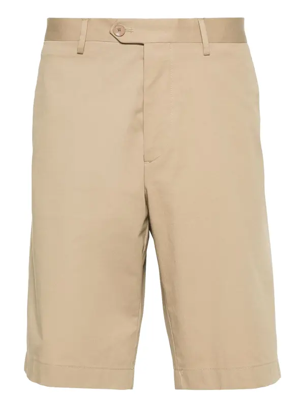 Etro Pegaso-embroidery Pressed-crease Shorts - Neutrals