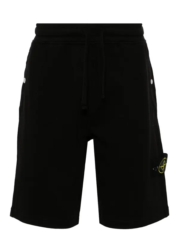 Stone Island Cotton Track Shorts - Black